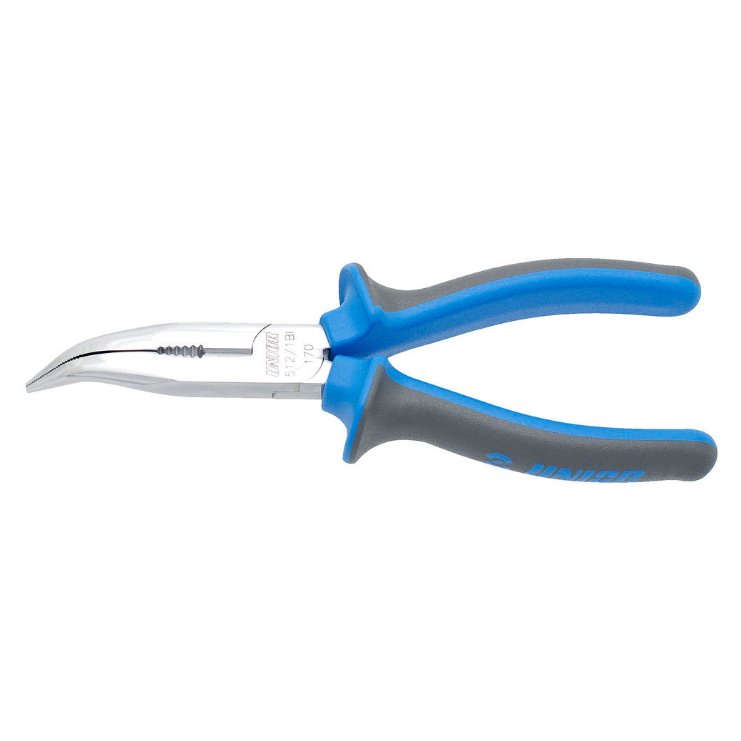 Buy Unior Long Nose Pliers With Side Cutter And Pipe Grip - Bent ...